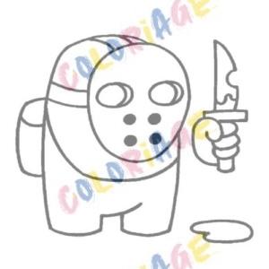 coloriage among us jason l imposteur - Coloriage