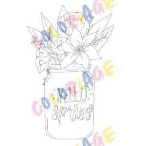 coloriage bonjour printemps - Coloriage