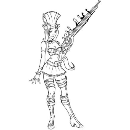 coloriage caitlyn 1 league of legends - Coloriage