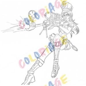 coloriage caitlyn 2 league of legends - Coloriage