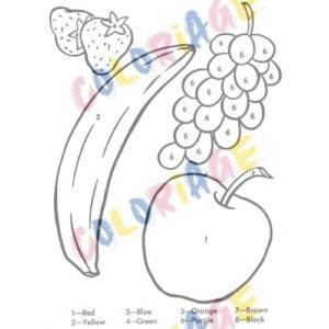 coloriage par numero fruits 2 - Coloriage
