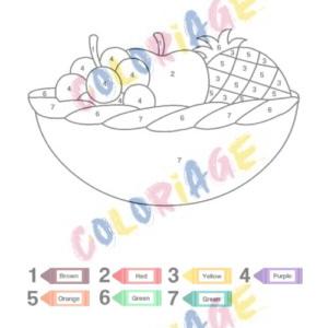 coloriage par numero fruits - Coloriage