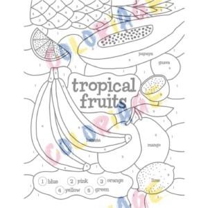 coloriage par numero fruits tropicaux - Coloriage