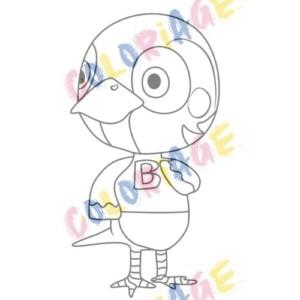 coloriage Animal Crossing Sparro - Coloriage